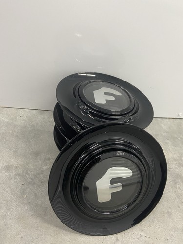 4 pcs Set BLACK Floating Center Caps For Forgiato Wheels XL Hubcap Rim ...