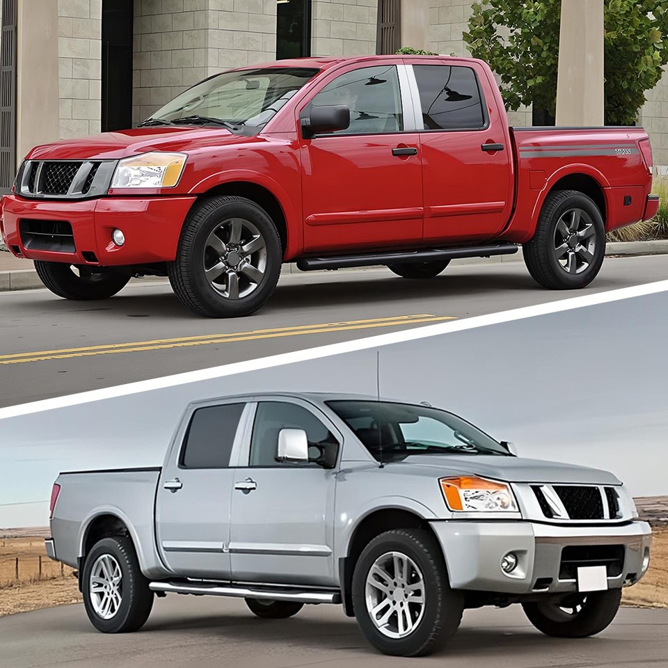 Gloss Chrome Door Pillar Posts Trim For 2004-2015 Nissan Titan Crew Cab ...