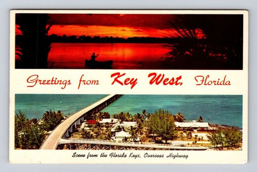Key West FL-Florida, General Banner Greetings, Scenic Views, Vintage ...