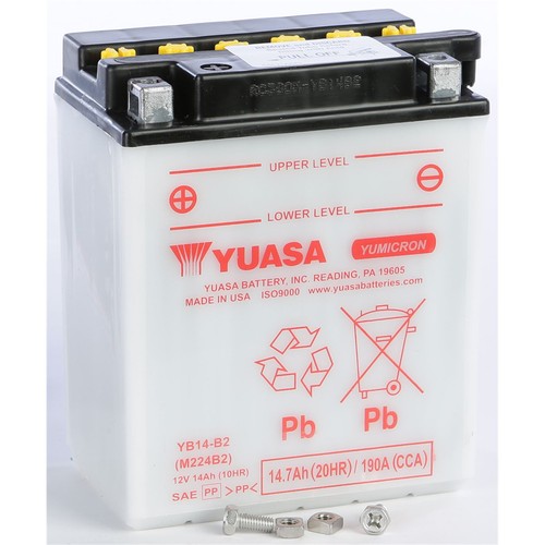 Yuasa Battery YB14-B2 Conventional electrolyte Sold Separately ...