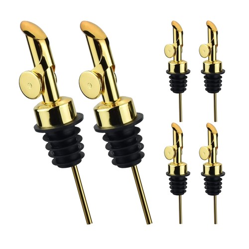 6 Pack Gold Auto Flip Olive Oil Dispenser Liquor Vinegar Coffee Syrup ...