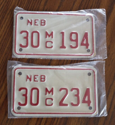 2 ~ Original Nebraska Clay County Motorcycle License Plates Unused | eBay
