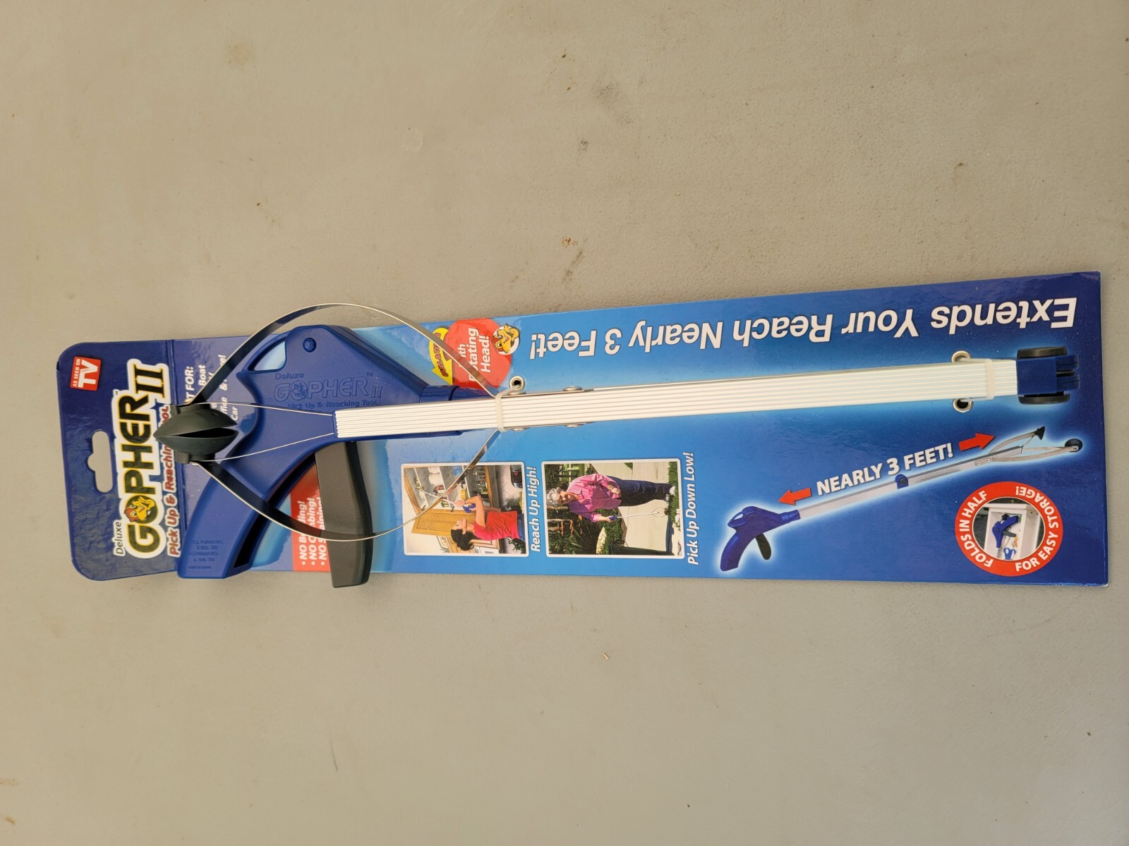 Pick Up Tool Folding Grabber Reach Extender Gopher II 2 Deluxe | eBay