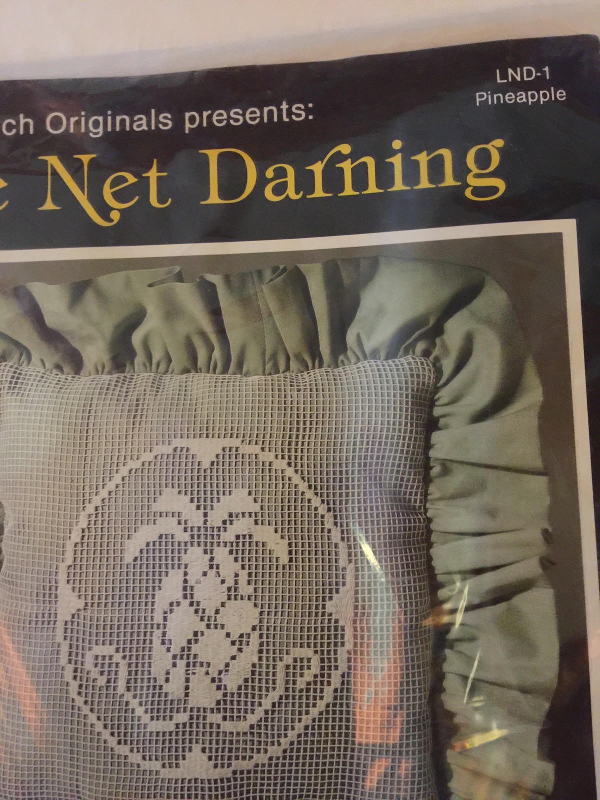Cross-Stitch Originals Pineapple Lace Net Darning Kit Green Vintage ...