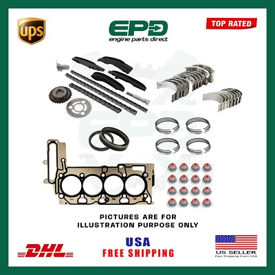BMW N47D20 2.0 DIESEL ENGINE REBUILD KIT + PISTON RINGS + BEARINGS SET ...