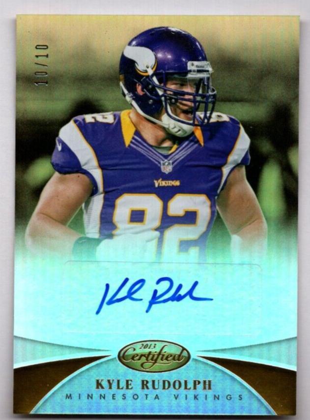 2013 Panini Certified - Kyle Rudolph #91 Mirror Gold Signatures /10 (AU ...