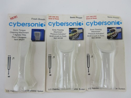 Cybersonic Sonic 2x Flosser #A103 and 1x Tongue Cleaning #A201 New Old ...