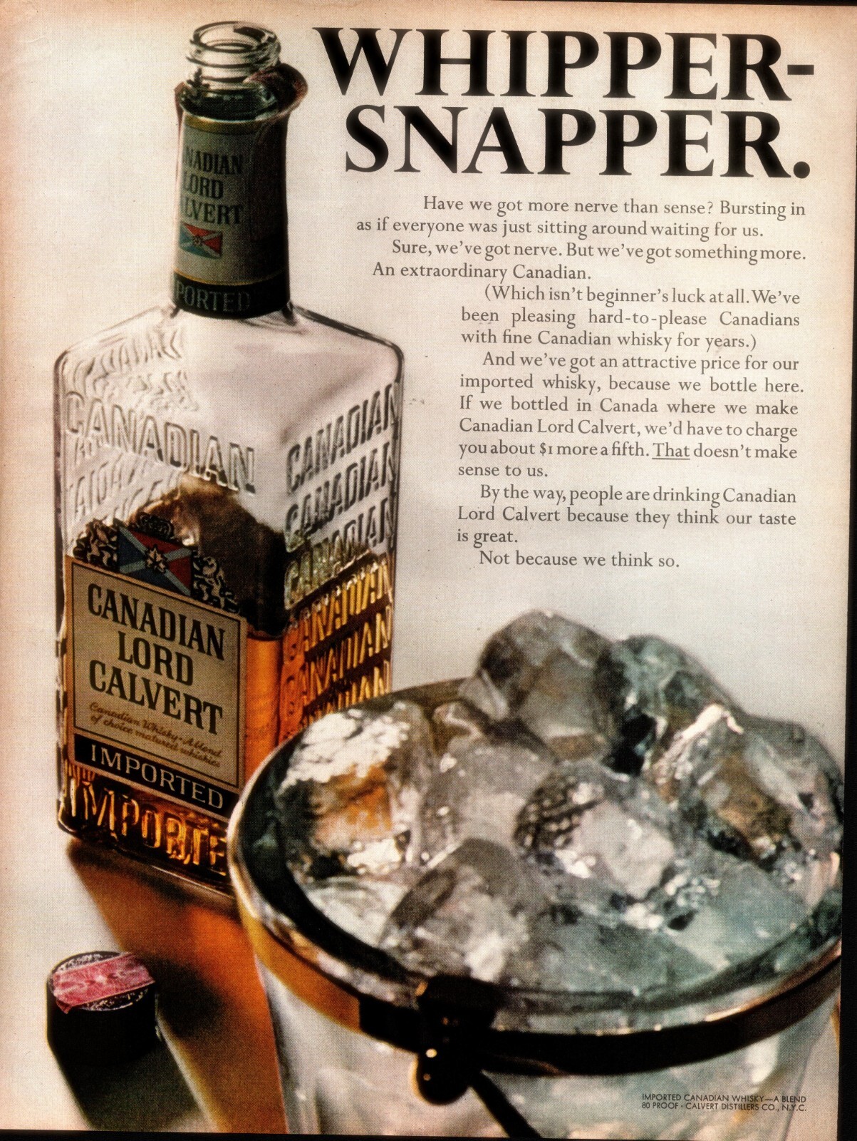 1966 Canadian Lord Calvert Whiskey Vintage Print Ad Ice Bucket Whipper ...