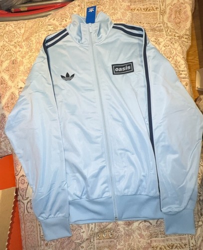 Oasis Adidas Tour Firebird Track Top Clear Sky Light Blue - Medium M ...