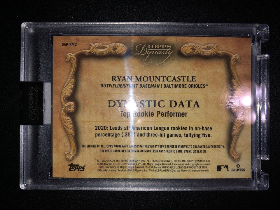 2021 Topps Dynasty Ryan Mountcastle Autograph Patch RC Serial #/10 🔥🔥🔥 ...