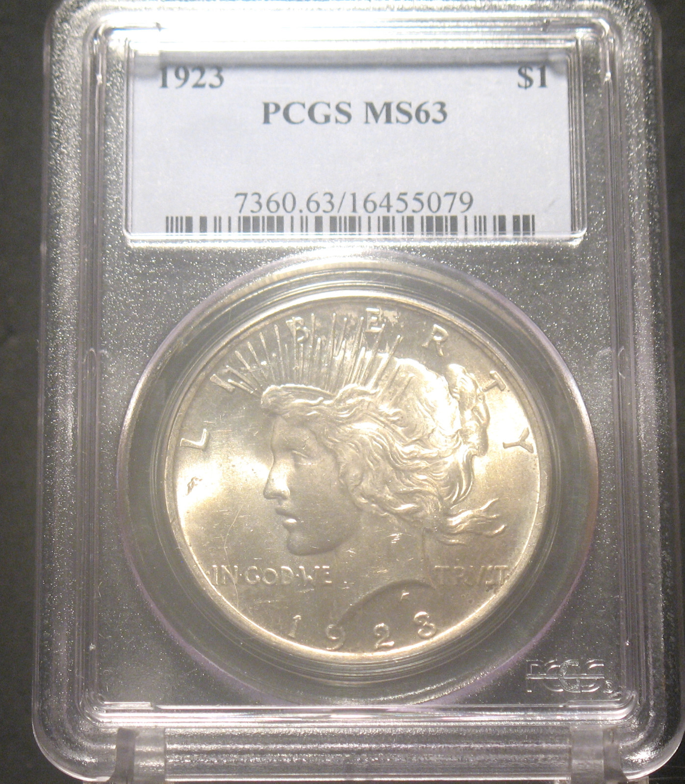 1923 U.S. Silver Peace Dollar $1 PCGS MS63 90% Silver Golden Toning | eBay