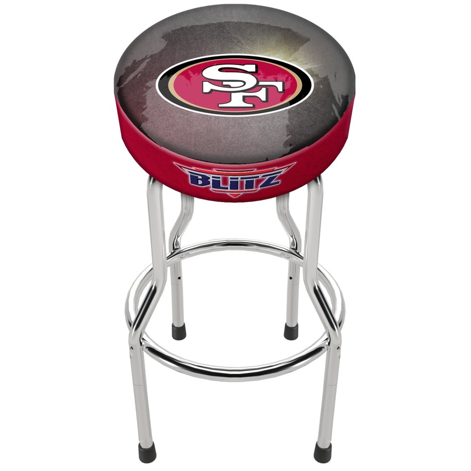 NFL Team Logo Bar Stool Adjustable Swivel Seat High Back Chair Blitz ...