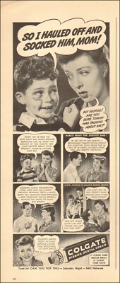 1943 Vintage ad for Colgate Ribbon Dental Cream Art WWII era 100219) | eBay