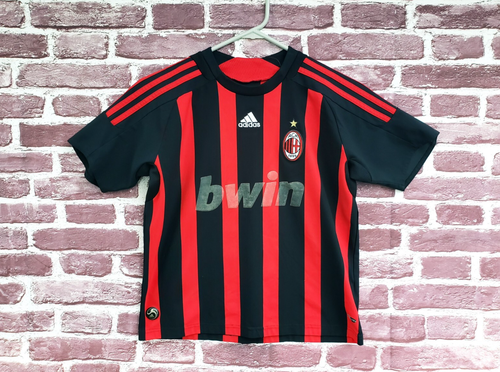 🔥 AC Milan BWIN Adidas ClimaCool Striped Soccer Jersey Boys Medium M | eBay