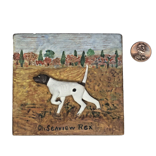 Vtg Ch. Seaview Rex Quail Hunting Pointer Bird Dog Wood Relief Carving ...
