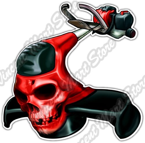 Angry Weed Wacker Lawn Landscaping Skull Car Bumper Vinyl Sticker Decal ...