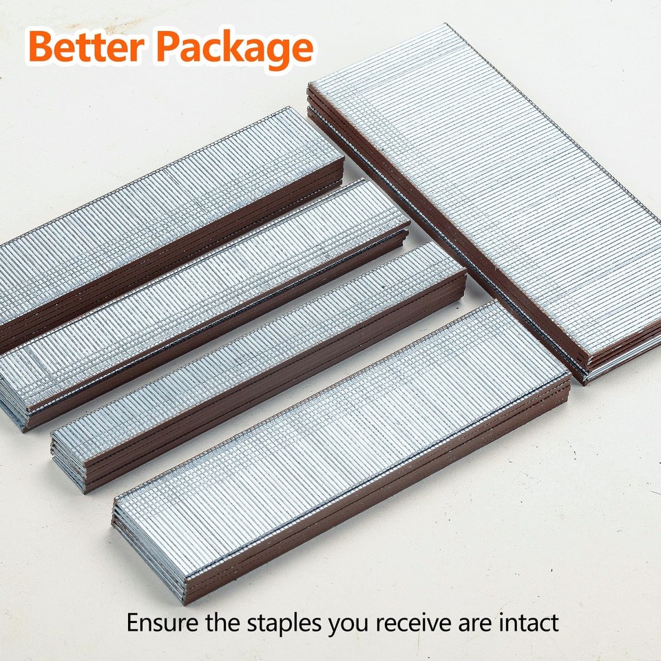 SITLDY 18 Gauge Galvanized Brad Nails Brown T-head 5 Sizes 1500-Pack (5 ...