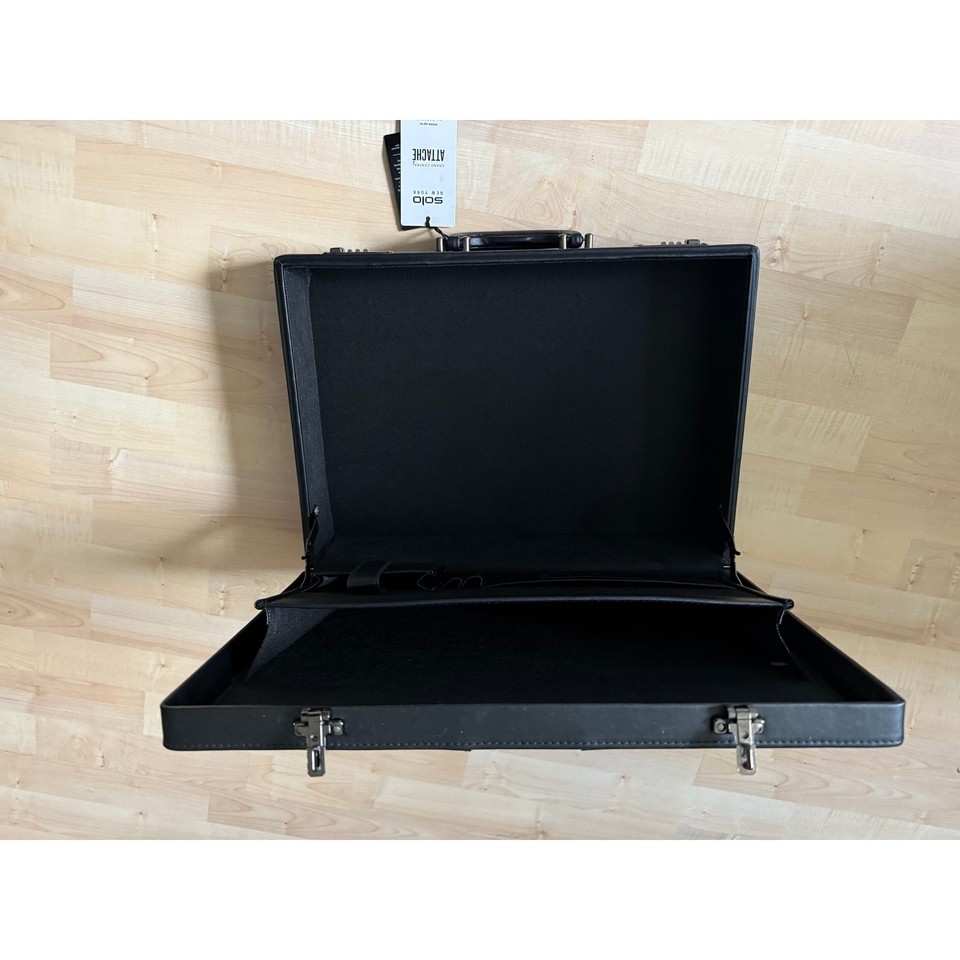 Solo Classic Black Attache Case with Combination Locks – New Open Box ...