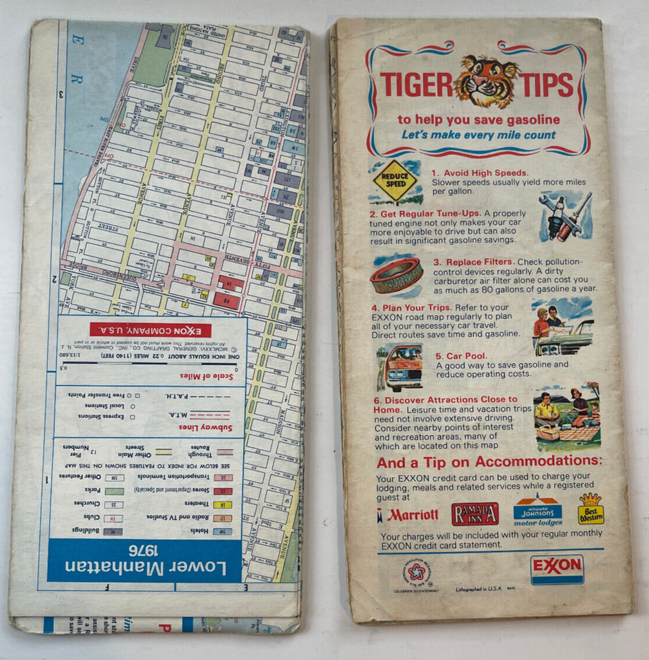 TWO (2) 1976 Exxon Road Map New York City and Long Island | eBay