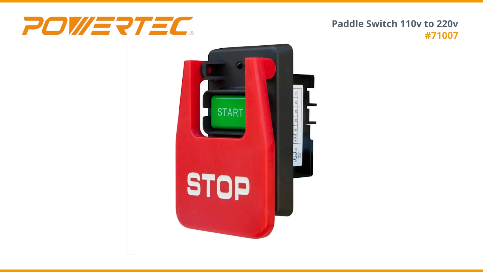 POWERTEC 71007 120 V to 230V Paddle Switch for Power Tools fits Table ...