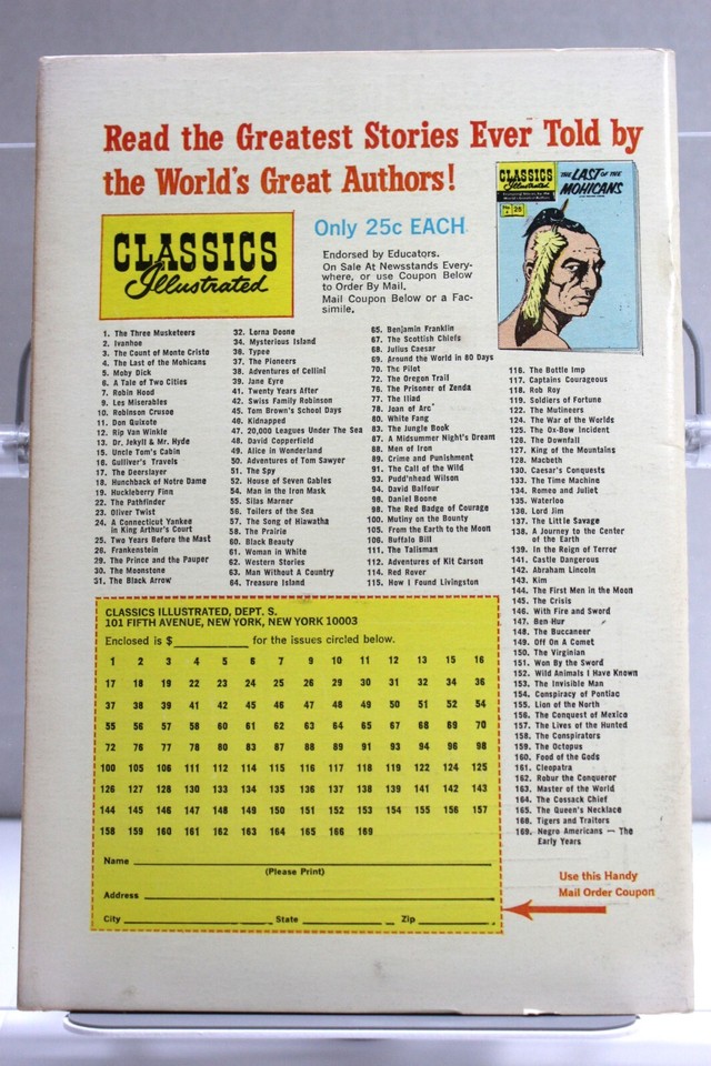 VINTAGE CLASSICS ILLUSTRATED #75 LADY OF THE LAKE COMIC BOOK 1969 VERY ...