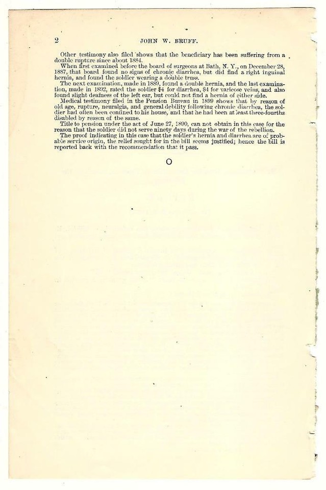 Cmte. Pensions: John W. Bruff Disability Pension Request | eBay