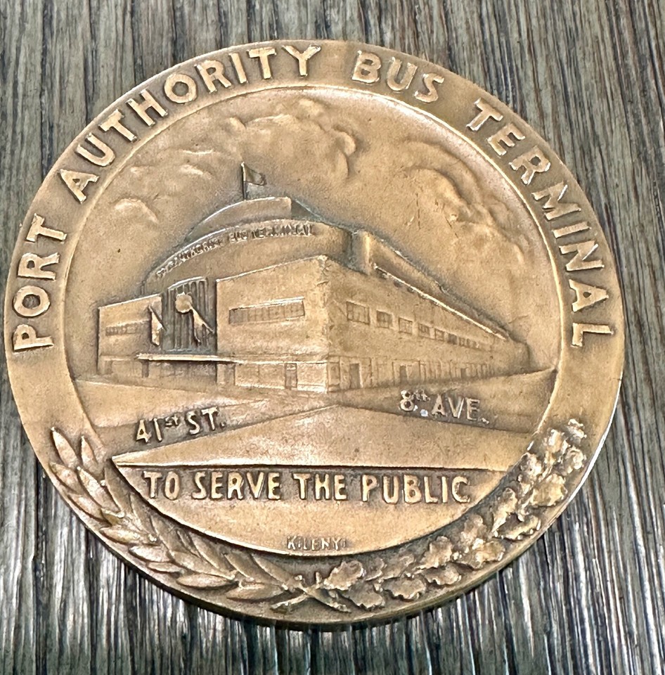 Port Authority Bus Terminal NYC NJ by Julio Kilenyi Bronze Medallion ...