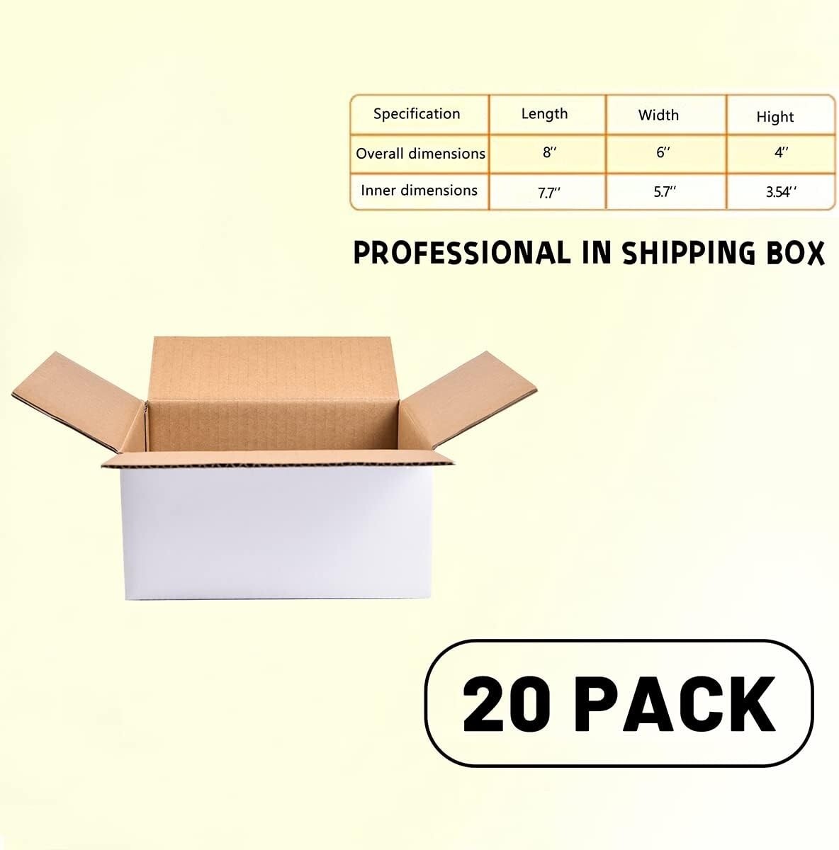 Shipping Boxes 8x6x4 Inches Mailing Moving Packing Storage 20 Pack ...