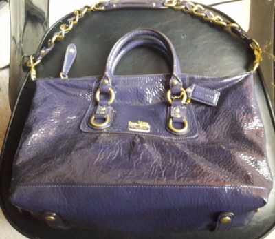 AUTHENTIC COACH MADISON PATENT LEATHER SATCHEL CONVERTIBLE PURSE 12957 ...