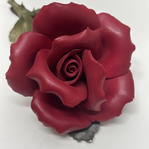 Capodimonte Porcelain Red Rose Stem Thorns Sculpture Italian Floral ...
