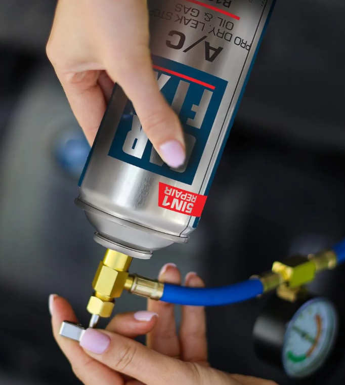 5in1 Air Conditioning Top up Recharge Refill Gas Can R134A + hose UK ...