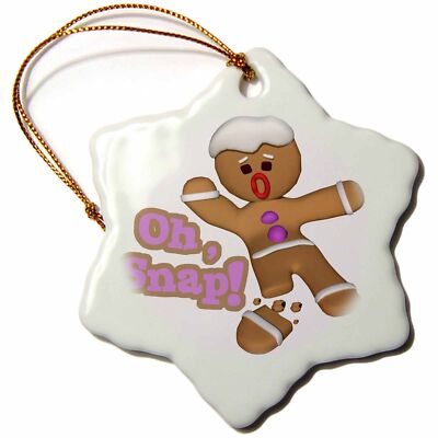 3dRose Funny Oh Snap Broken Snapped Gingerbread Man Cookie Holiday ...