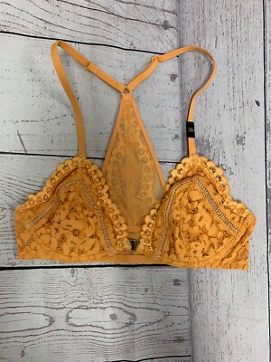 Body By Victoria Secret Orange Lace Bralette Snap Front Women Size 32C ...
