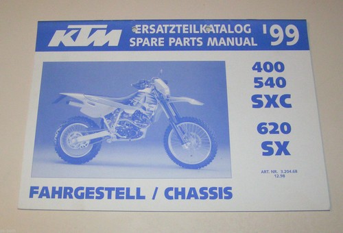 KTM 400 SXC / 540 SXC / 620 SX Chassis Parts Catalog - Model Year 1999 ...