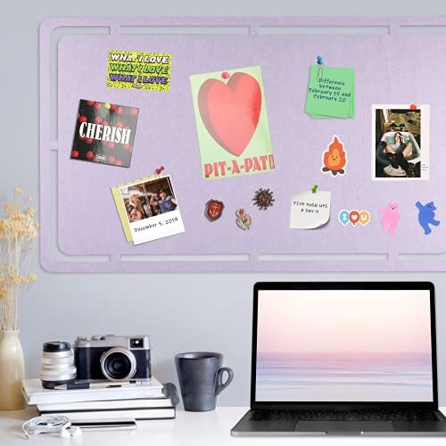 Large Felt Pin Board for Wall Memo Board 28" x 17" Bulletin Board and ...