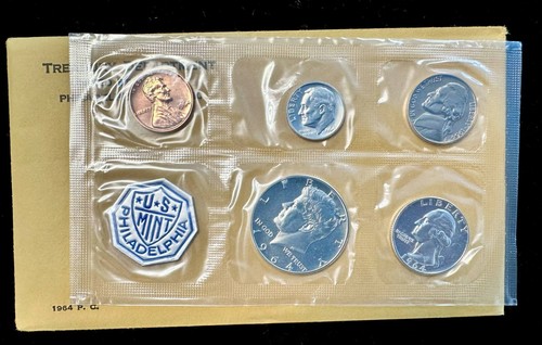 OPENED ( 5 COIN ) 1964 SILVER PROOF SET - WITH ENVELOPE (BC1) | eBay