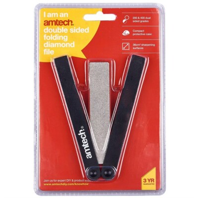 DOUBLE SIDED FOLDING DIAMOND FILE 200 400 GRIT DUAL COMPACT SHARPENING ...