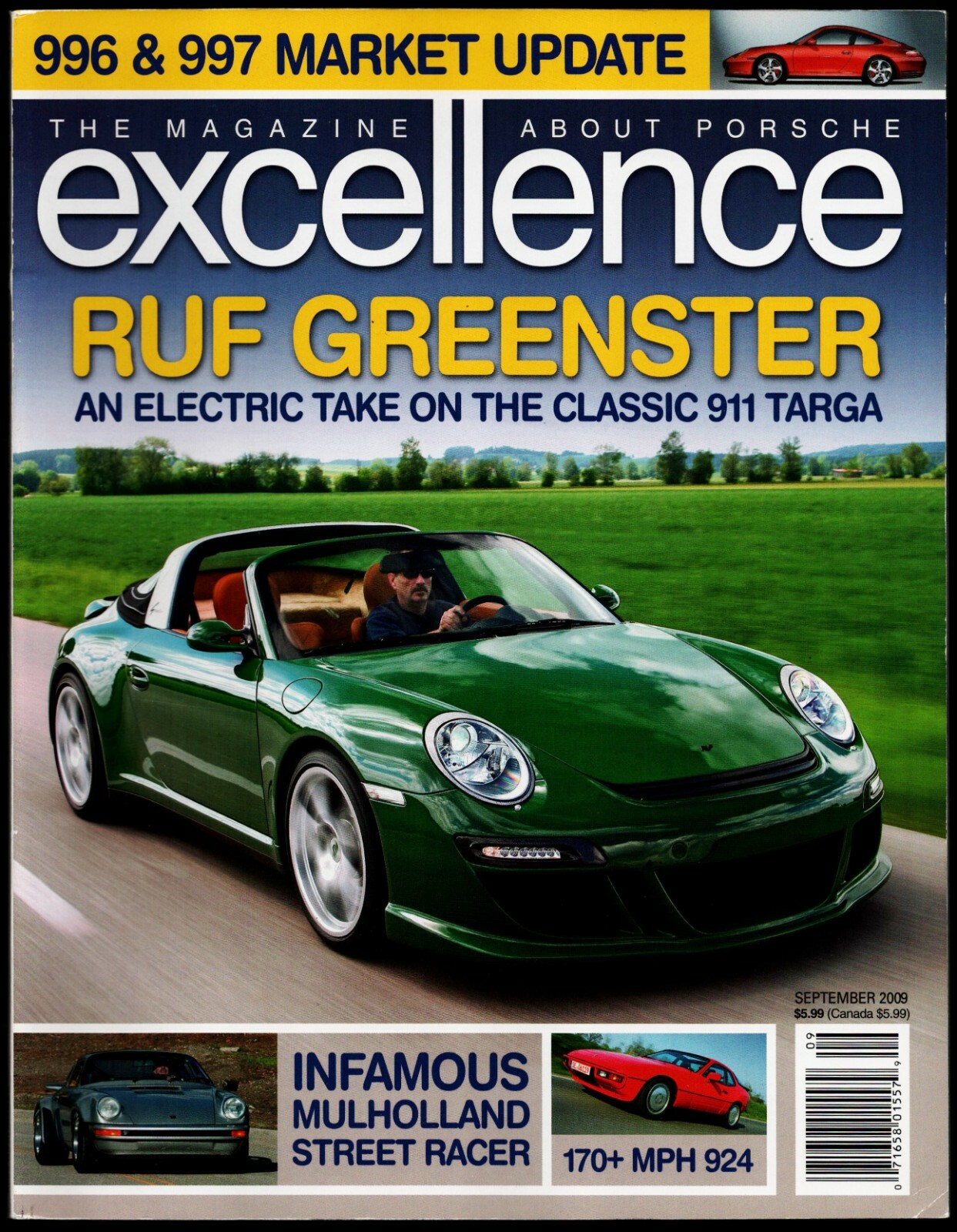 SEPTEMBER 2009 PORSCHE EXCELLENCE MAGAZINE, RUF ELECTRIC 911 ...