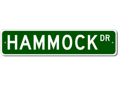 Hammock Drive Street Sign Personalized Custom Last Name Metal Sign ...