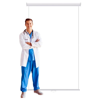 HEAVY DUTY Retractable Photo Backdrop White Casing, 48" x 84" - ID ...