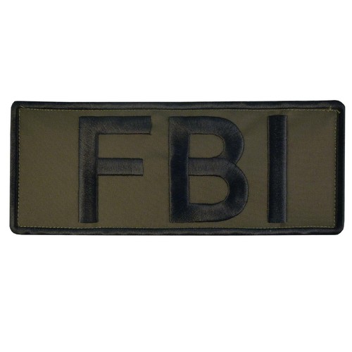 FBI large XL 10x4 inch olive drab OD embroidery SWAT federal 25x10cm ...