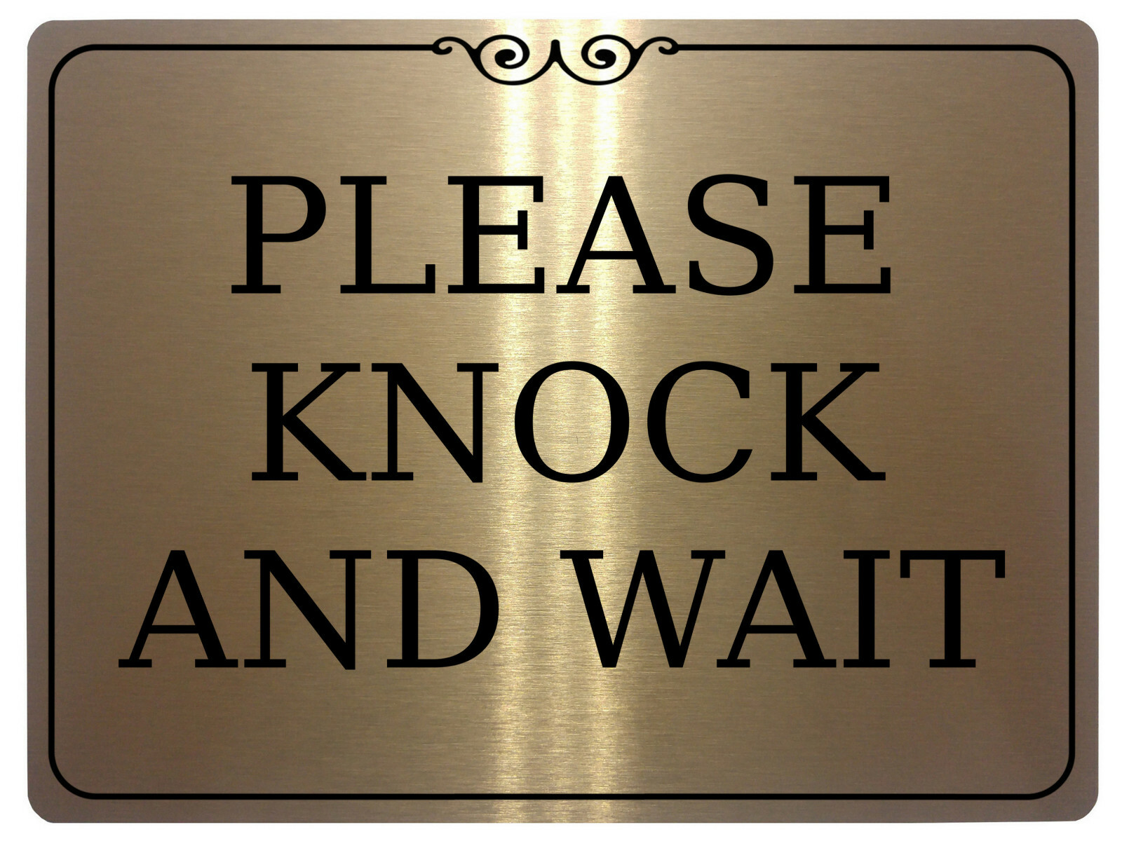 242 PLEASE KNOCK & WAIT Metal Aluminium Door Sign Plaque House Office ...