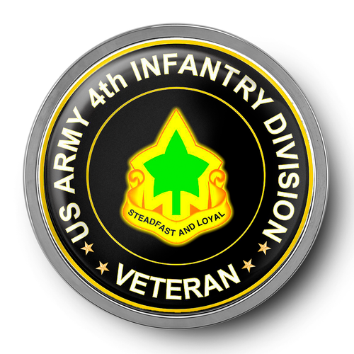 US Army 4th Infantry Division Veteran Seal Emblem Car Military Badge ...