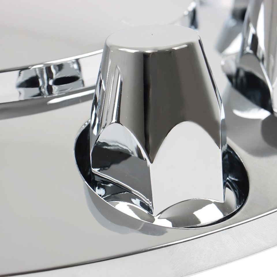 Set Of 2 Chrome Front Axle Wheel Cover With Hub Cap 33mm Lug Nuts For ...