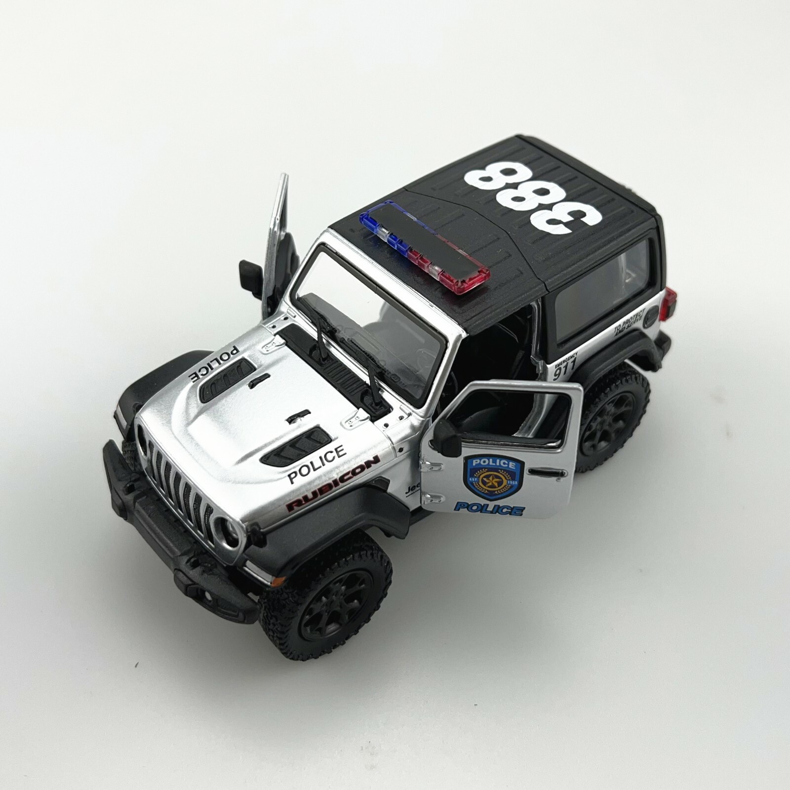 Kinsmart 1:36 - 2018 Jeep Wrangler (Police Car) - 5" Diecast Toy Car ...