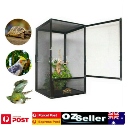 Aluminum Alloy Reptile Enclosure Lizard Snake Insect Mesh Cage Black 42 ...