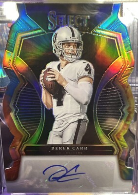 2022 Select Derek Carr die cut tie-dye Auto autograph /25 raiders | eBay