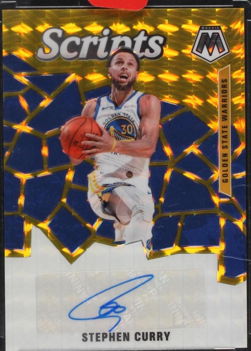 2019-20 Panini Mosaic - Scripts Stephen Curry #SC-SCY Gold Prizm /25 ...