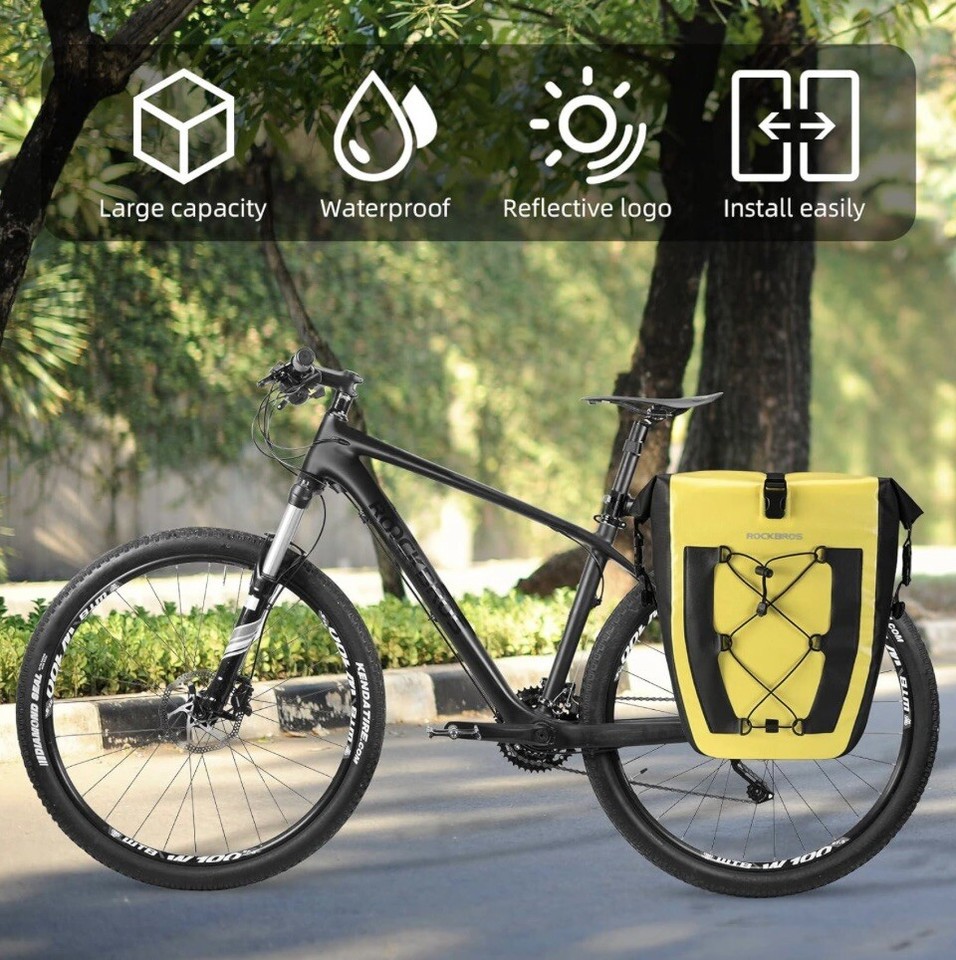 ROCKBROS Bike Panniers Waterproof Rear Rack Bag Max 30L | eBay