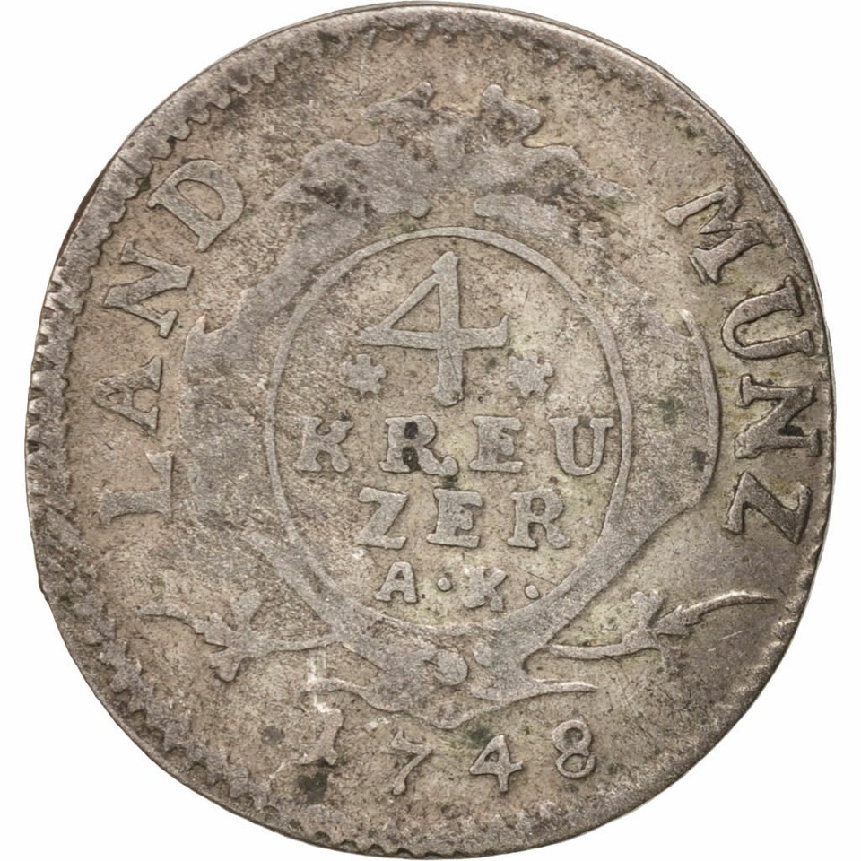 [#409169] Coin, German States, HESSE-DARMSTADT, Ludwig VIII, 4 Kreuzer ...